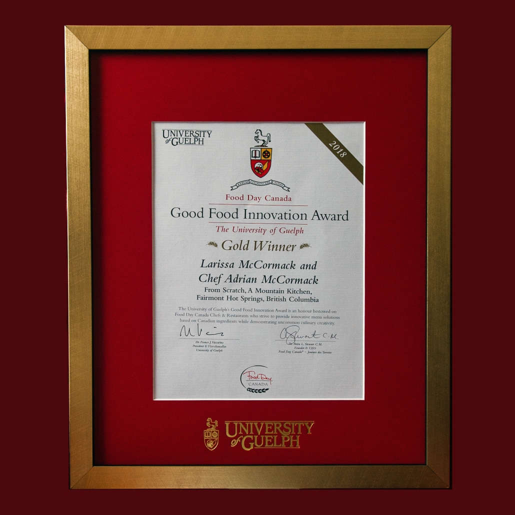 Good Food Innovation GOLD Award — Food Day Canada - From Scratch Foods